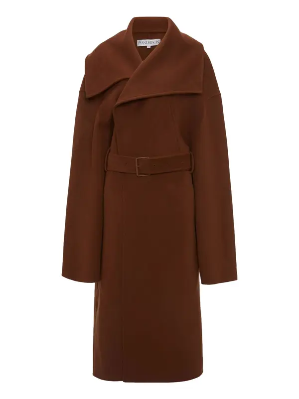 JW Anderson Belted Wool Coat - Brown