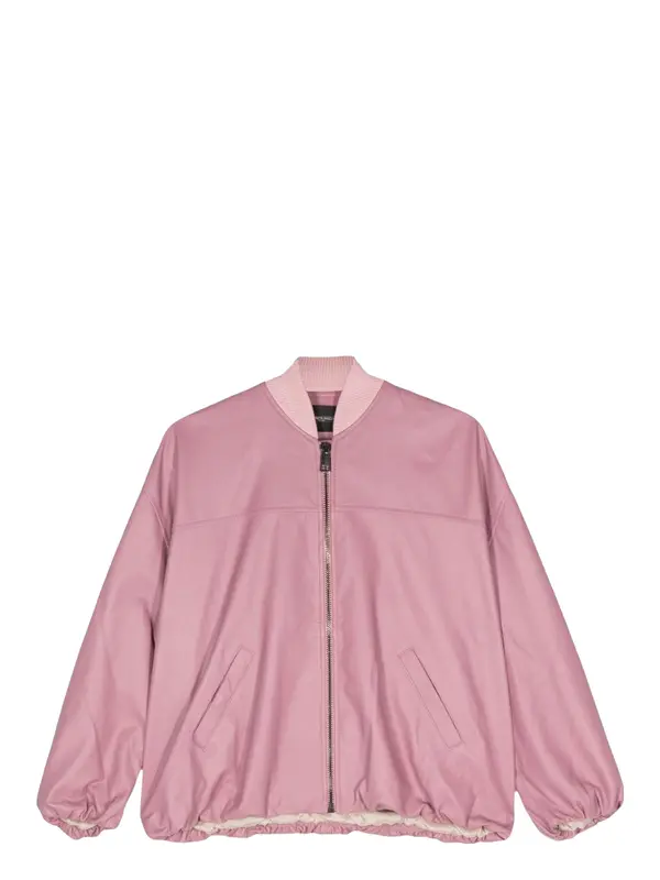 Simonette Ravizza Leather Bomber Jacket - Pink