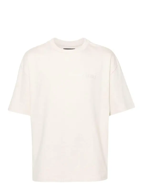 Amiri Logo-embroidered Cotton T-shirt - Neutrals