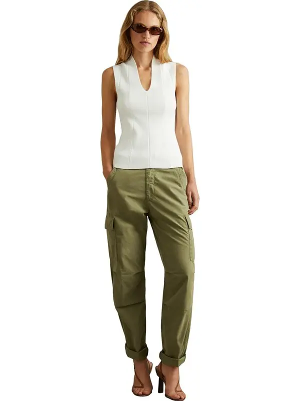 REISS Alessio Tapered Combat Trousers - Khaki