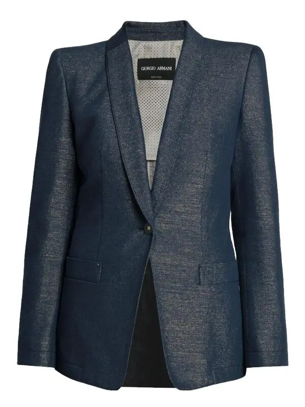 Giorgio Armani Metallic Denim Blazer - Graphite