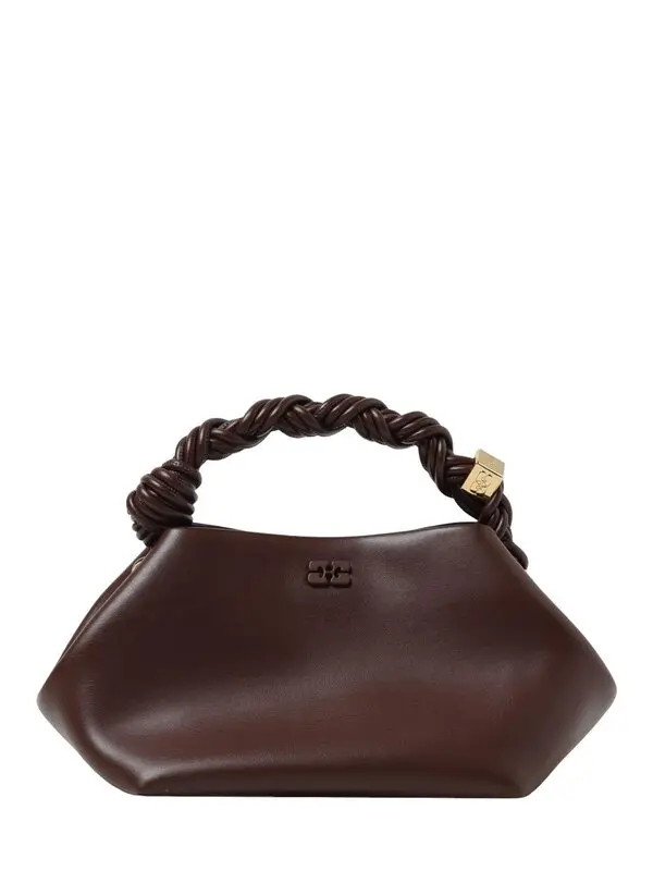 GANNI Twisted Handle Handbag - Cocoa