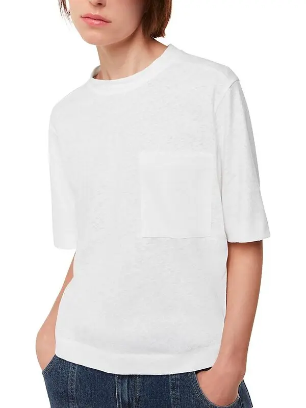 Whistles Pocket Crewneck Tee - White