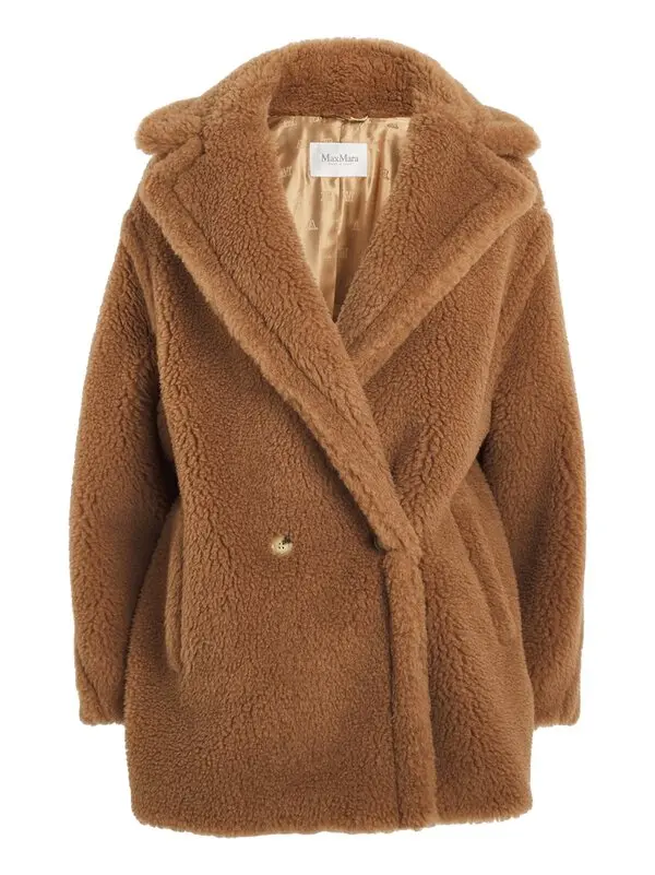 Max Mara Alpaca-blend Short Teddy Coat - Beige