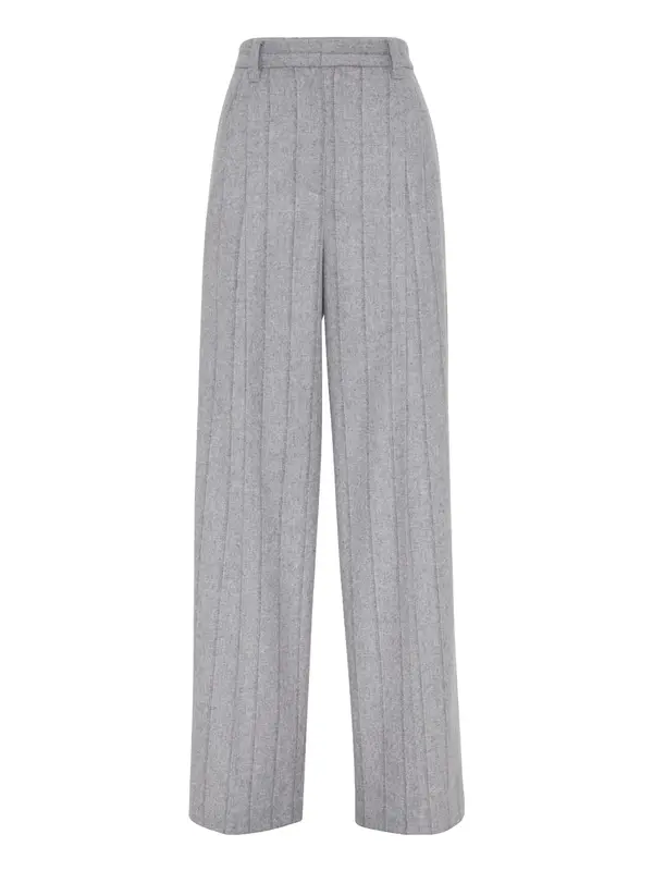 Brunello Cucinelli Pleat-detailing Straight-leg Trousers - Grey