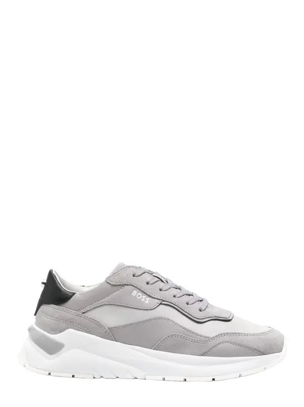 BOSS Lace-up Leather Sneakers - Grey