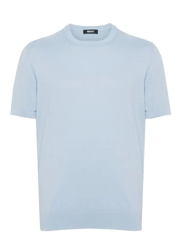 ERALDO Knitted Cotton T-shirt - Blue