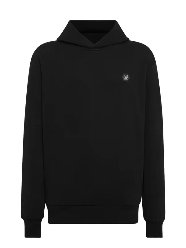 Philipp Plein Logo-appliqué Cotton Hoodie - Black