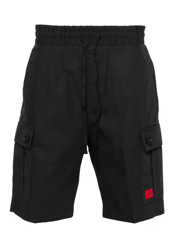 Hugo Boss Logo-patch Ripstop Cargo Shorts - Blue