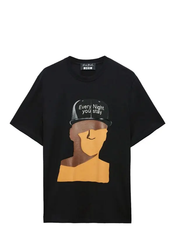 MSGM Graphic-print T-shirt - Black