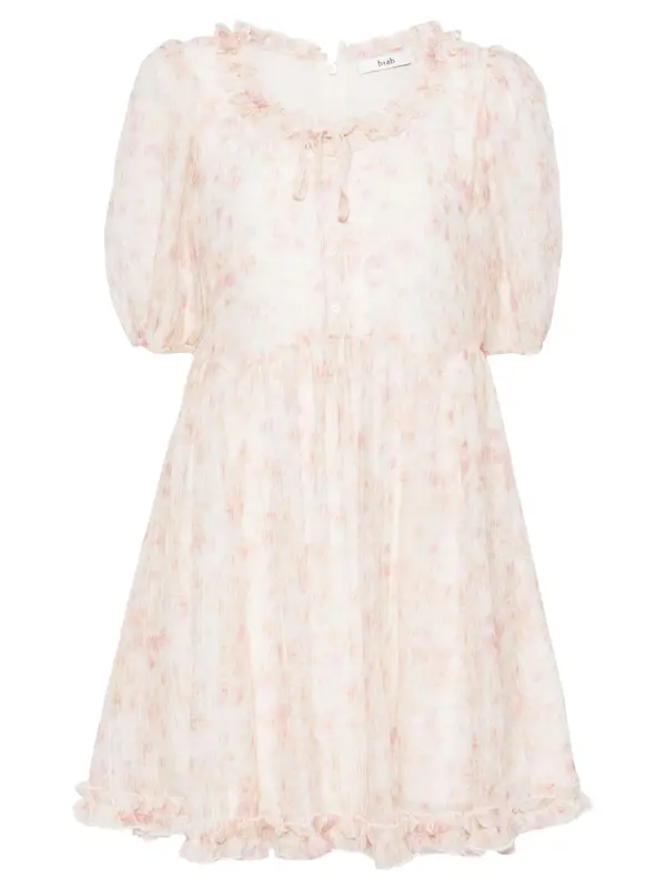 B+AB Tie-dye Plissé Minidress - Pink