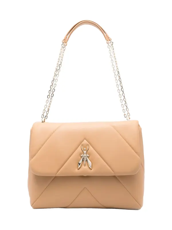 Patrizia Pepe Padded Leather Shoulder Bag - Neutrals