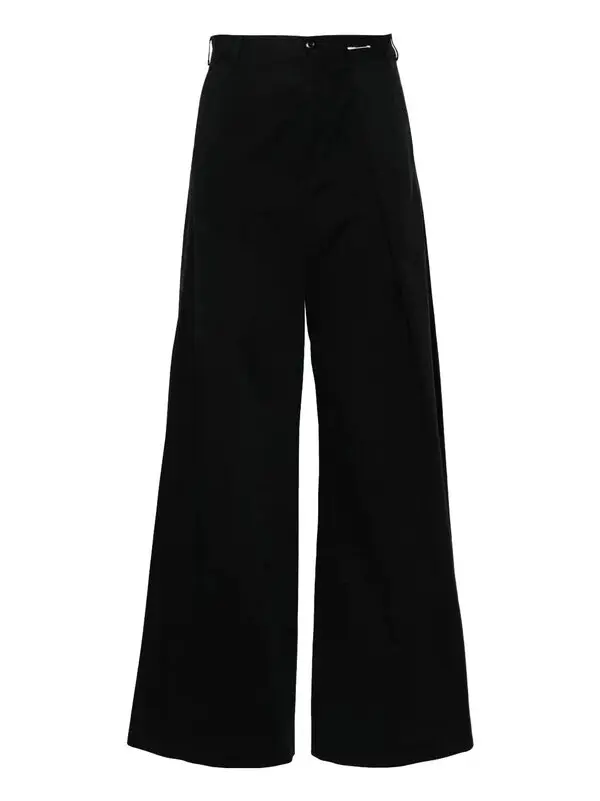 MAISON MARGIELA Mid-rise Wide-leg Trousers - Black