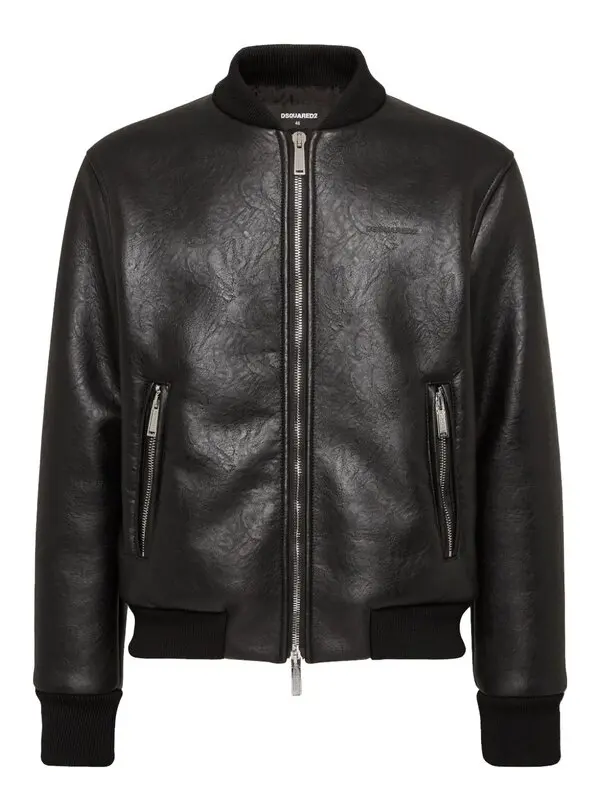 Dsquared2 Logo-embossed Bomber Jacket - Black