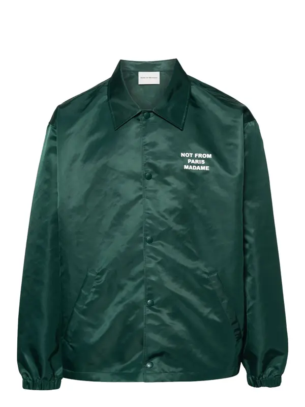 Drole De Monsieur Slogan Lightweight Jacket - Green