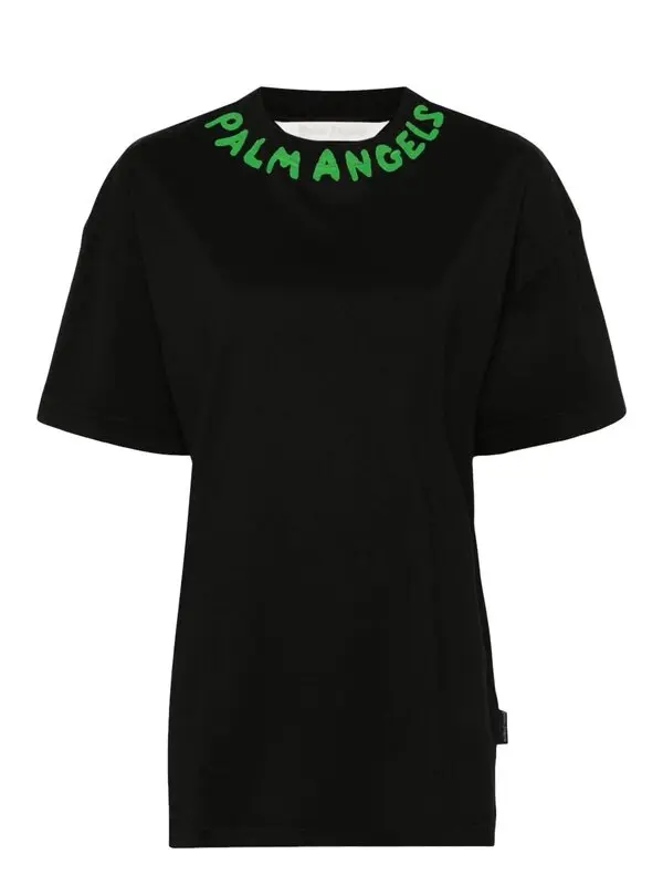 Palm Angels Logo-print Cotton T-shirt - Black