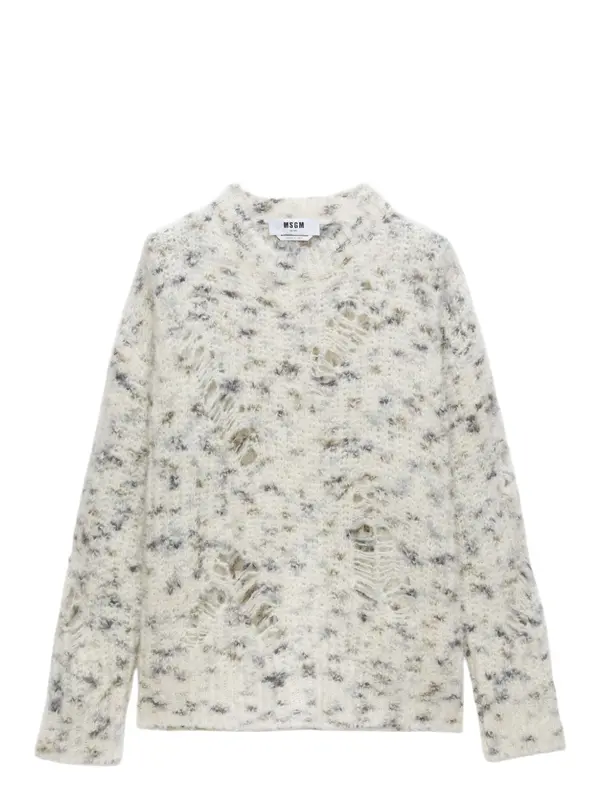 MSGM Marble Knit Jumper - White