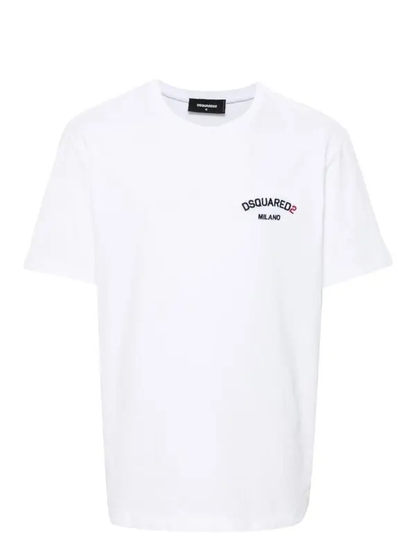 Dsquared2 Logo-embroidered Cotton T-shirt - White