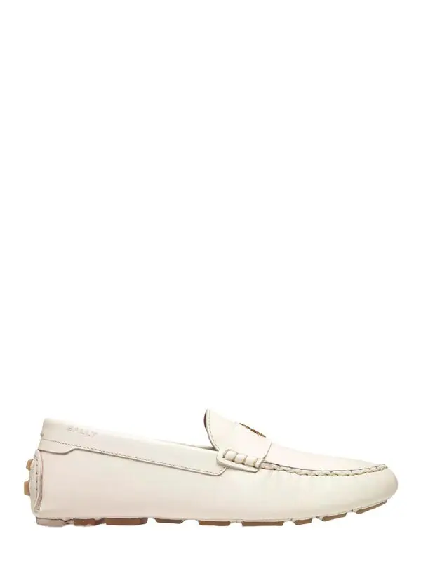 Bally Logo-plaque Leather Loafers - Neutrals