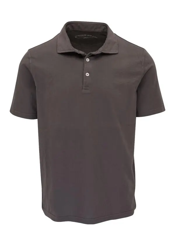 Fedeli Short-sleeved Cotton Polo Shirt - Grey