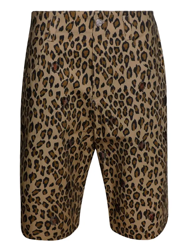 BLUEMARBLE Leopard-print Cotton Shorts - Neutrals