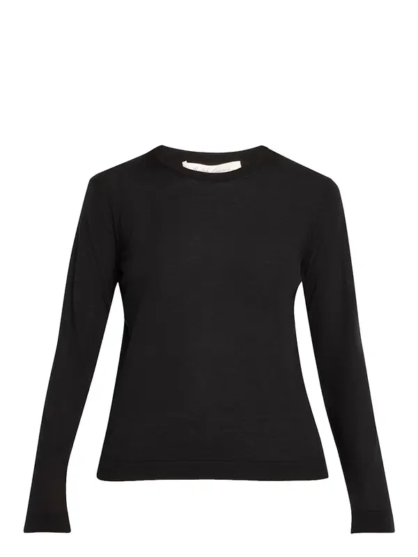Ralph Lauren Cashmere Jersey Knit Crewneck Top - Black