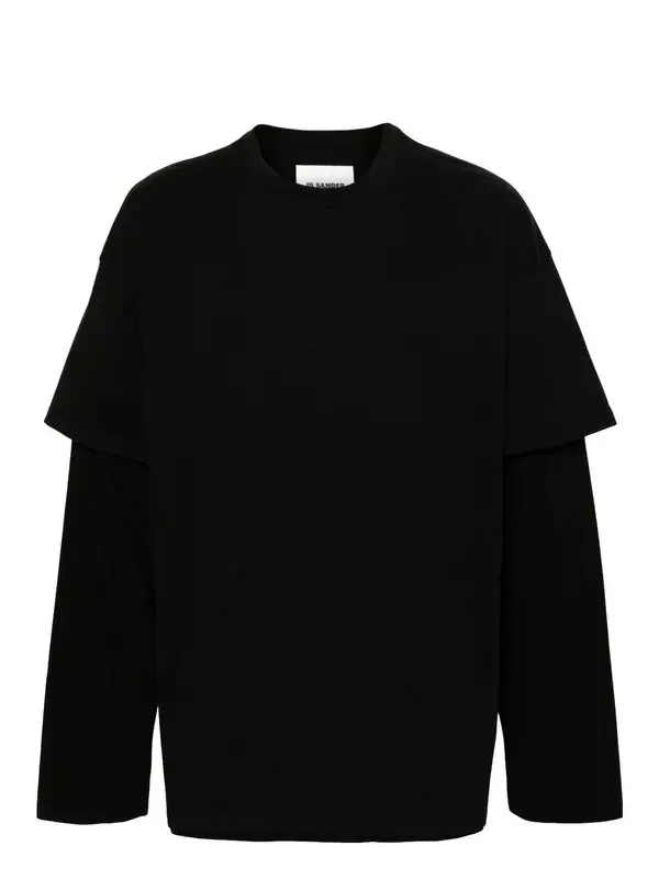 JIL SANDER Logo-print Layered T-shirt - Black
