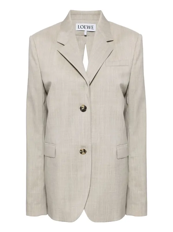Loewe Tied-back Wool Blazer - Neutrals