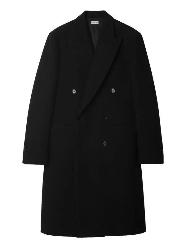 Burberry Double-breasted Wool Coat - Black