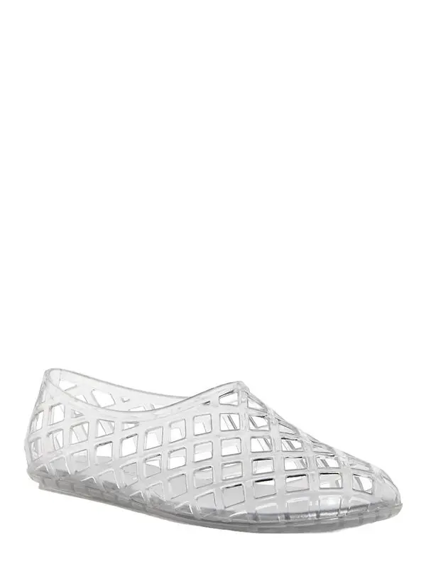 Jeffrey Campbell Jellz Caged Slip-on Shoes - Clear Silver