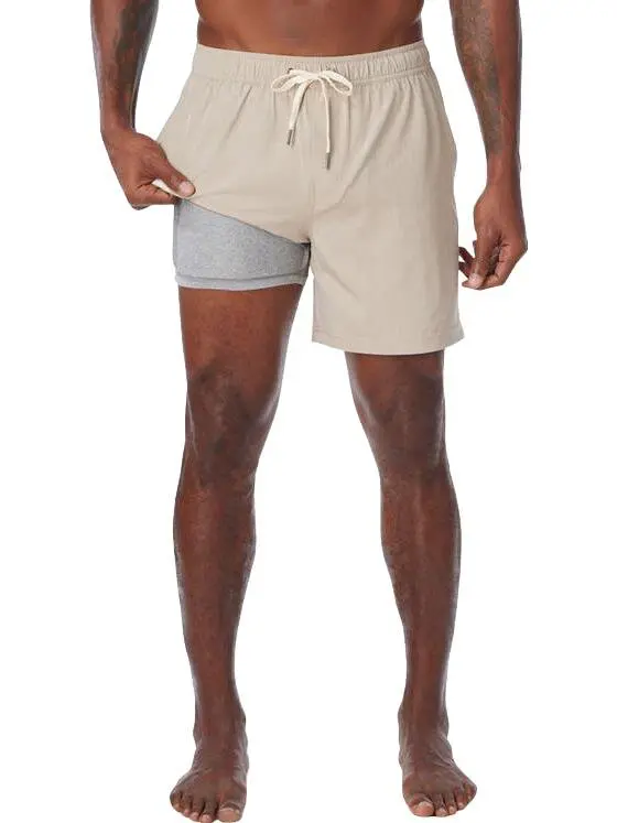 FAIR HARBOR One Water Repellent Hybrid Shorts - Khaki