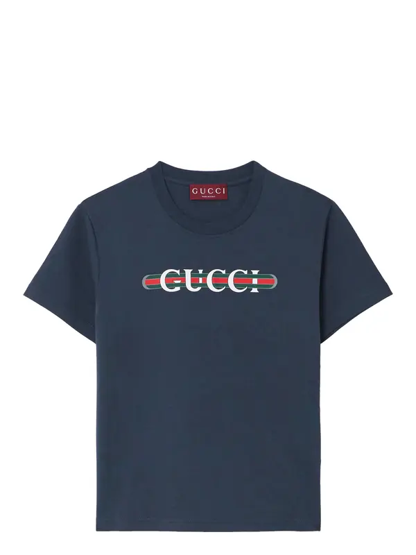 Gucci New 70s Printed Cotton-jersey T-shirt - Blue