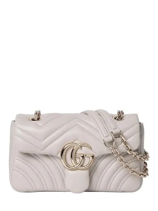 Gucci Gg Marmont Small Shoulder Bag Leather - Grey