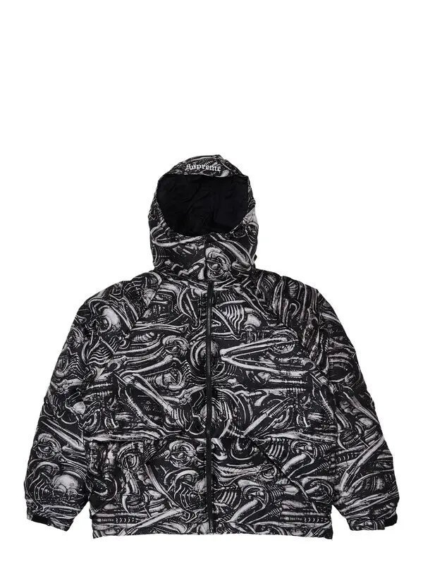 Supreme H.r. Giger Jacquard Down Puffer Jacket - Black