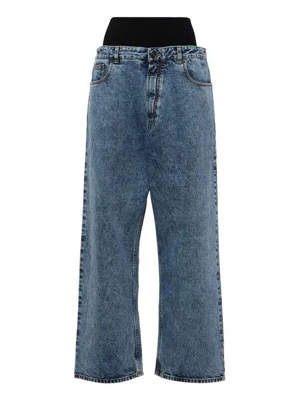 Alaïa Knit Band Straight Jeans - Blue