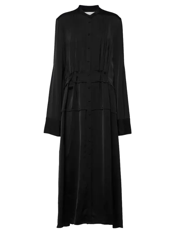 JIL SANDER Pleated Shirt Dress - Black