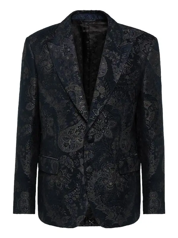 Etro Jacquard Velvet Blazer - Black