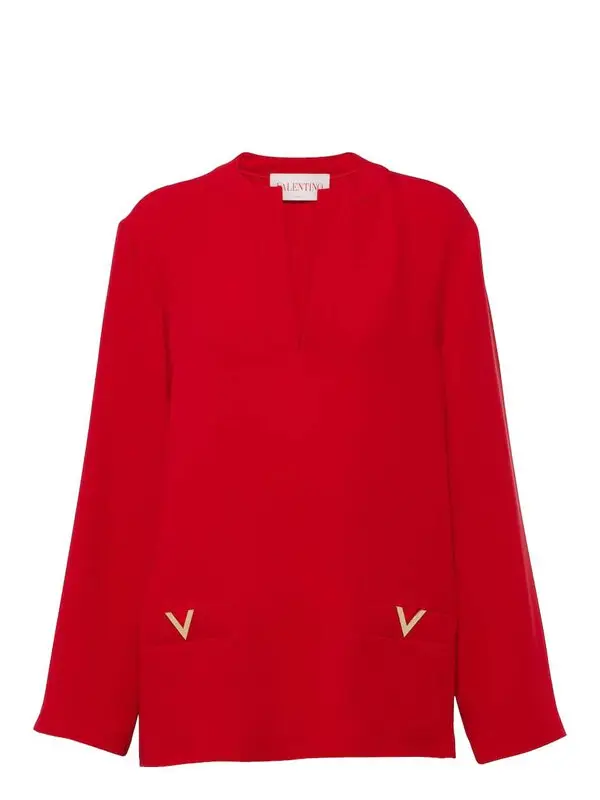 Valentino Garavani Vgold Cady Couture Top - Red