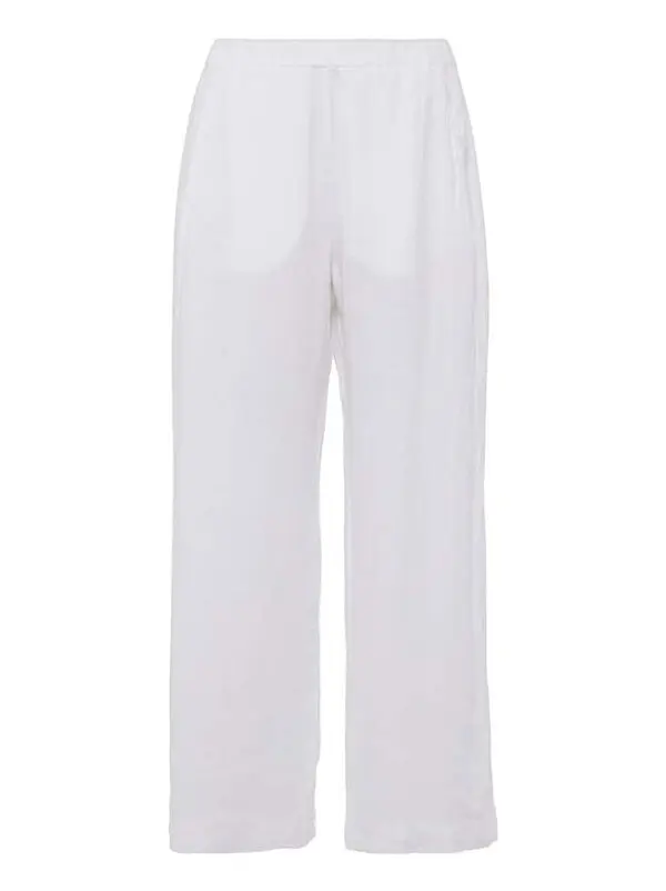 Velvet By Graham & Spencer Lola Linen Wide-leg Pants - White