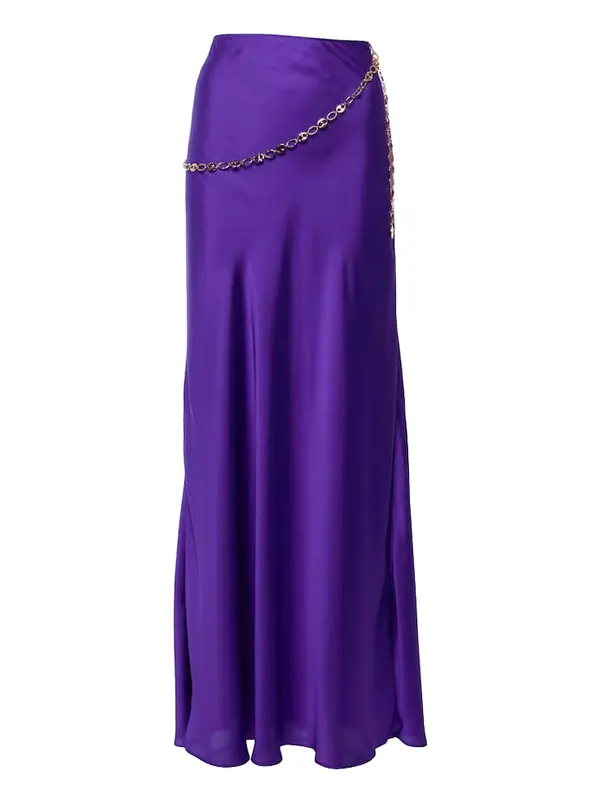 Rabanne Chain-detail Maxi Skirt - Purple
