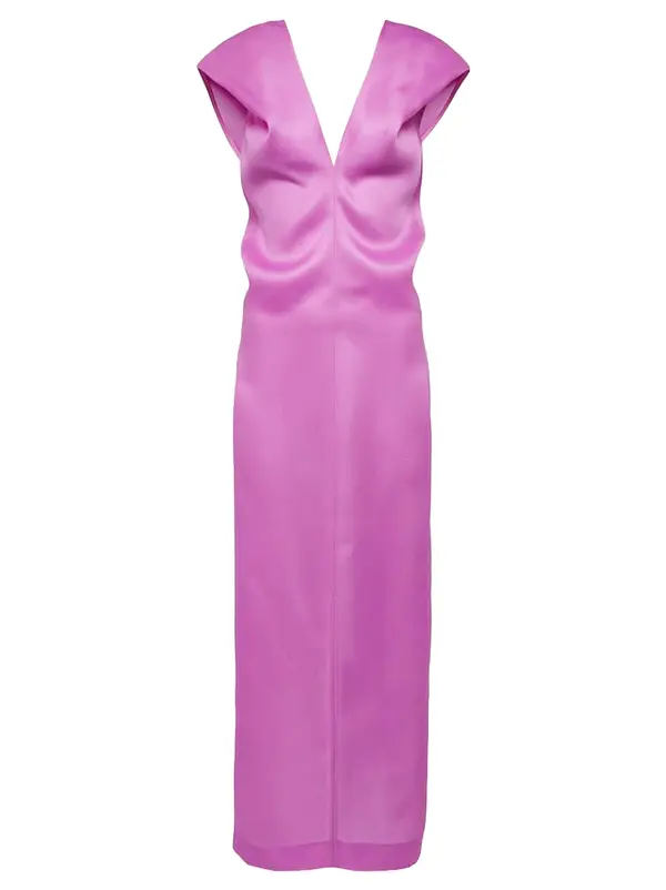 Khaite Ima Silk Midi Dress - Pink