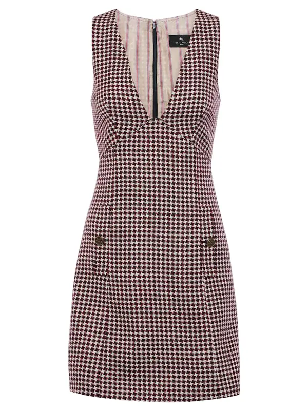 Etro Checked Minidress - White