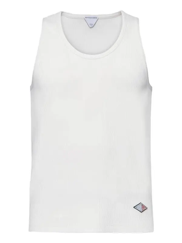 Bottega Veneta Logo Ribbed-knit Tank Top - White