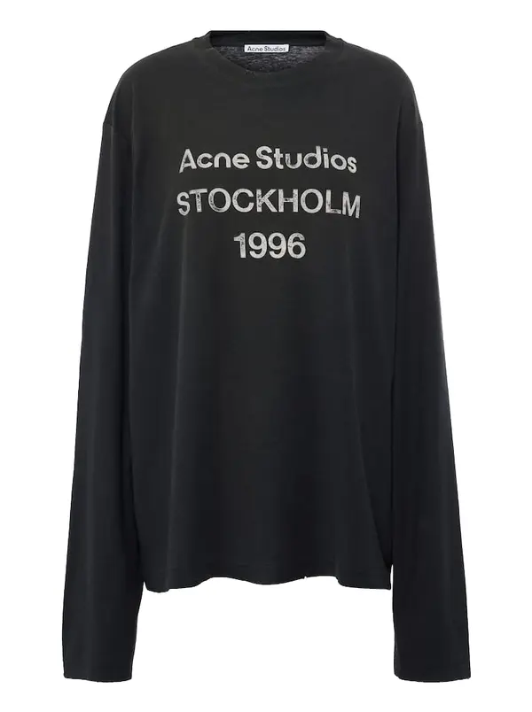 Acne Studios Logo Cotton-blend Top - Black