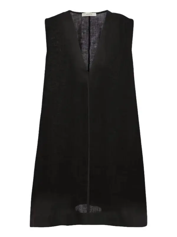 Asceno Derya Linen Minidress - Black