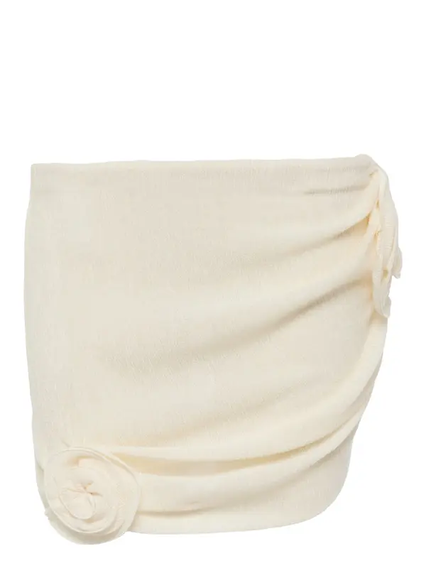 Magda Butrym Floral-appliqué Mini Skirt - White
