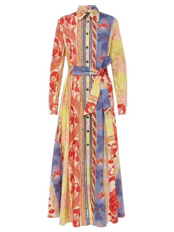 Etro Printed Cotton-blend Shirt Dress With Detachable Band - Multicoloured
