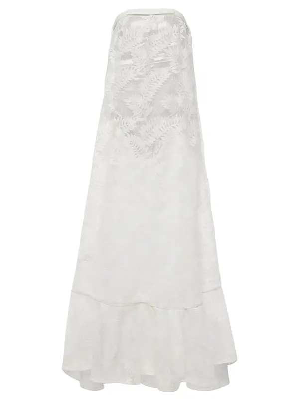 ADRIANA DEGREAS Jacquard Maxi Dress - White