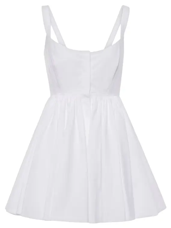 Alaïa Cotton Poplin Skater Dress - White