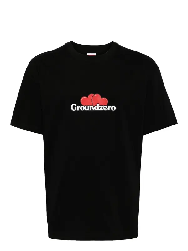 GROUND ZERO Logo-print T-shirt - Black